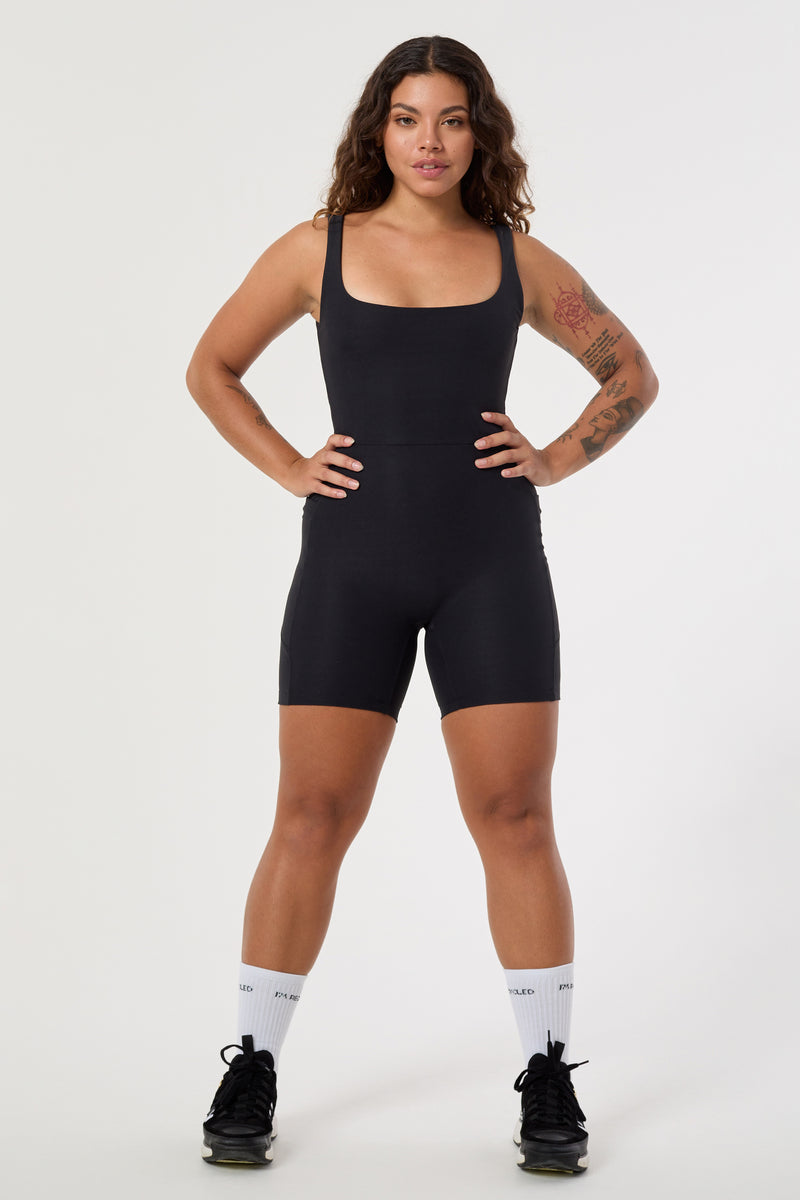 Olivia Square Neck Onesie | Recycled Polyester | Black – Outfyt